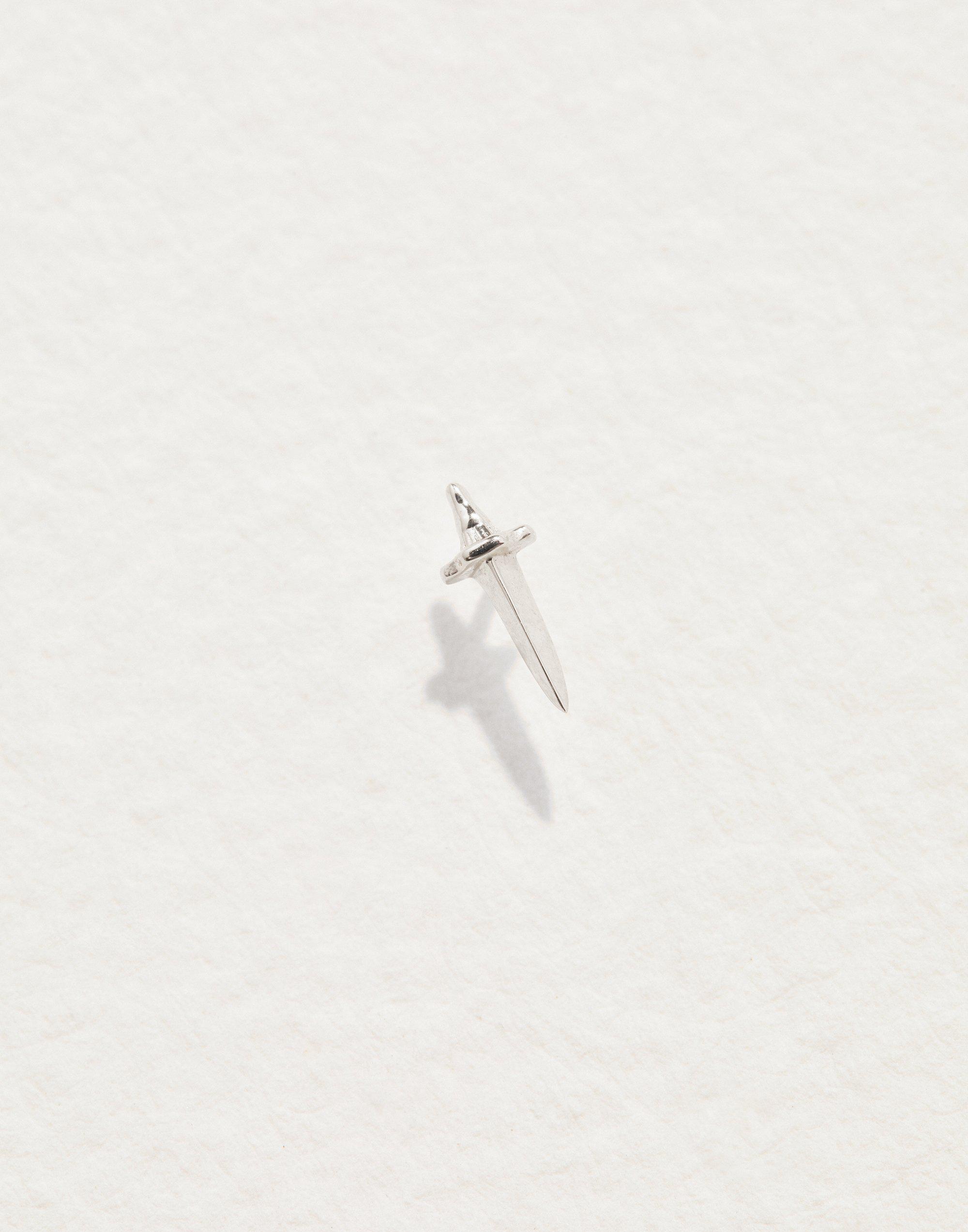Dagger Stud, White Gold Dagger Stud Piercing - Pamela Love
